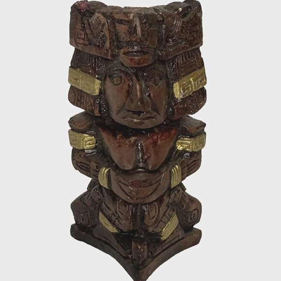 Vintage | Art | Vintage Mid Century Brown Gold Tone Mexican Mayan Inca ...